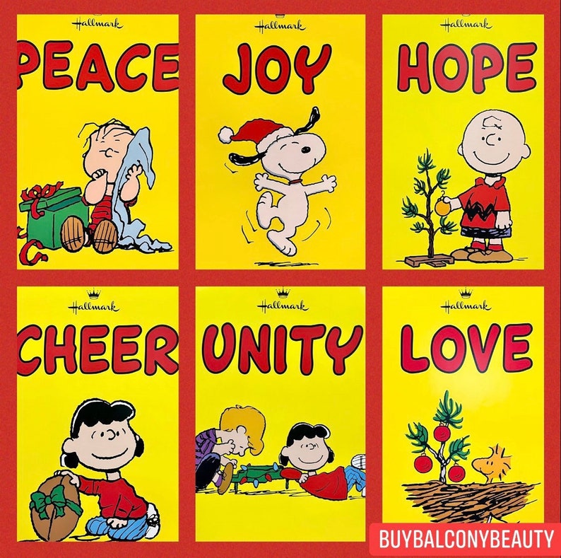Peanuts Gang Large Christmas Posters Peanuts Hallmark Cards - Etsy