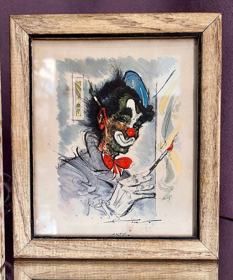 Clown Lithograph's by Artist Pender Shumaker Framed Art - Etsy