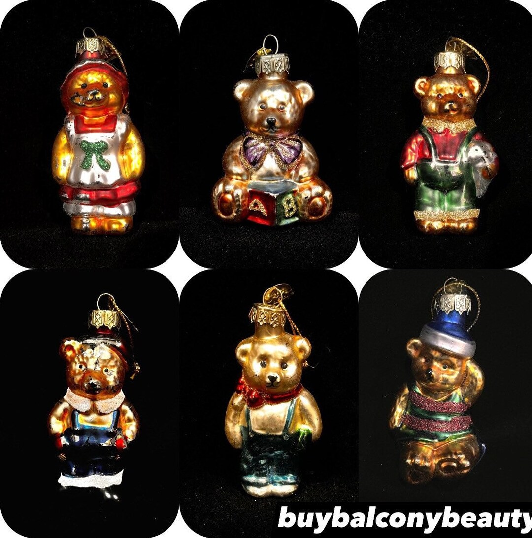 Vintage Thomas Pacconi Teddy Bear Glass Christmas Ornament - Etsy