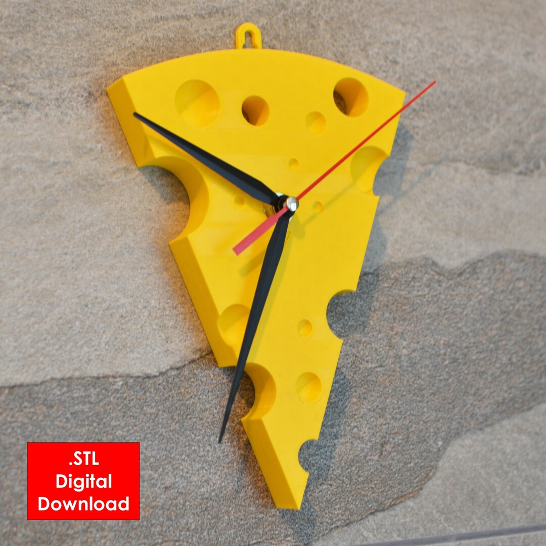 Wall Clock in the Form of a Slice of Cheese, Instant Download, STL ...