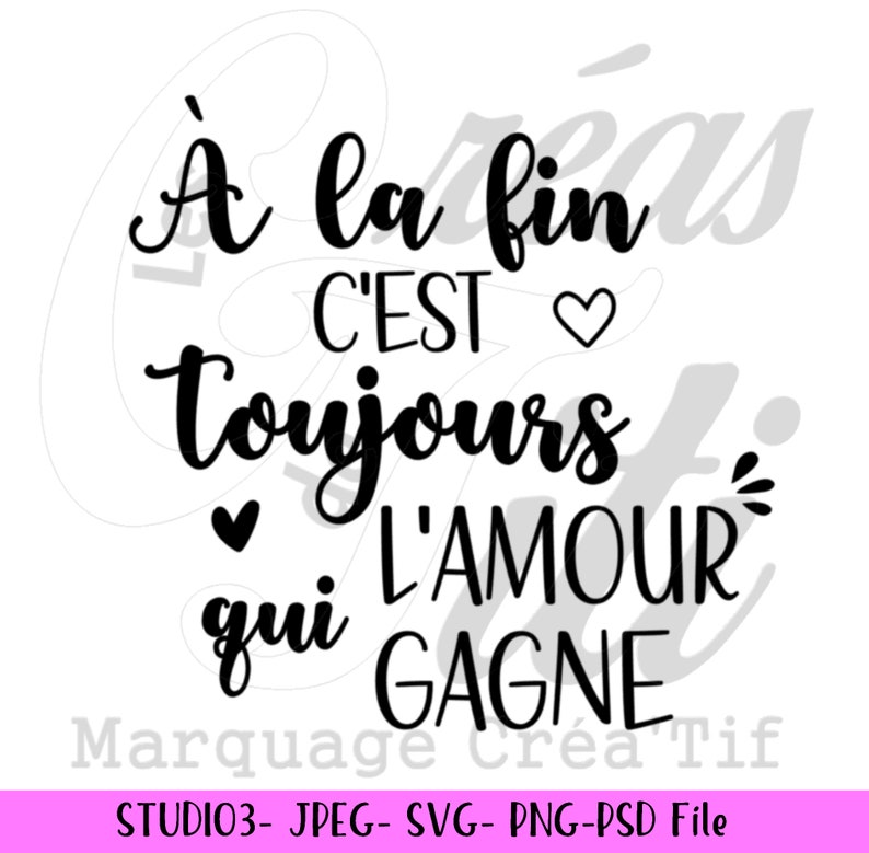 French Text Svg,love Text Studio File, Phrase Svg, Text Svg, Cutting ...