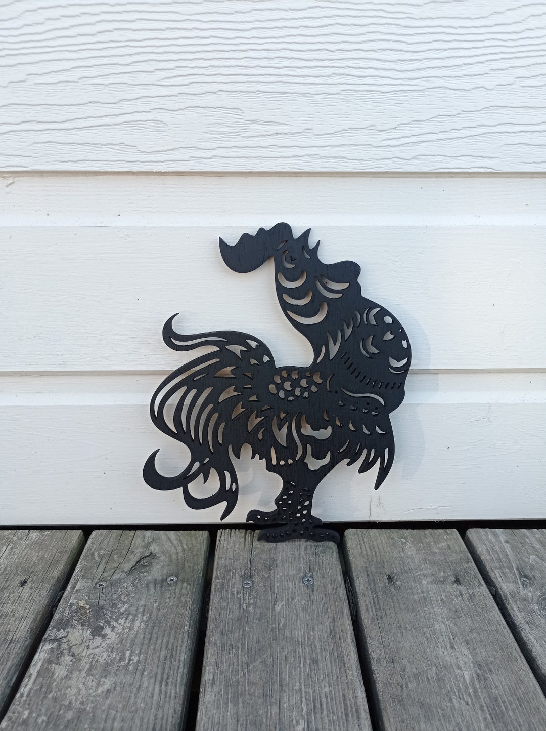 Rooster Wall Art, Rooster Wall Decor, 5mm Wood Laser Cut Farm Animals ...