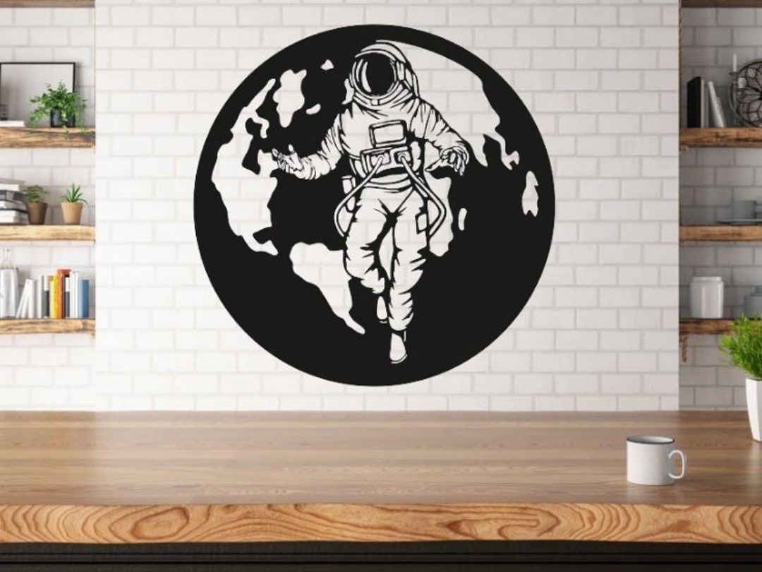 Astronaut Wall Decor, Cosmonaut Wall Art, Wood Wall Art Children's ...