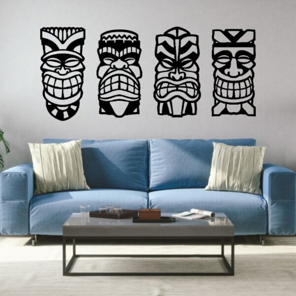 Tiki Mask Wall Art - Etsy UK