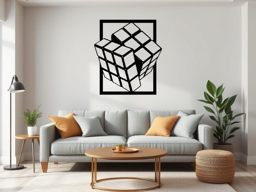 Rubik's Cube Wall Art, Rubik's Cube Wall Decor, 3D Wall Art - Wooden ...