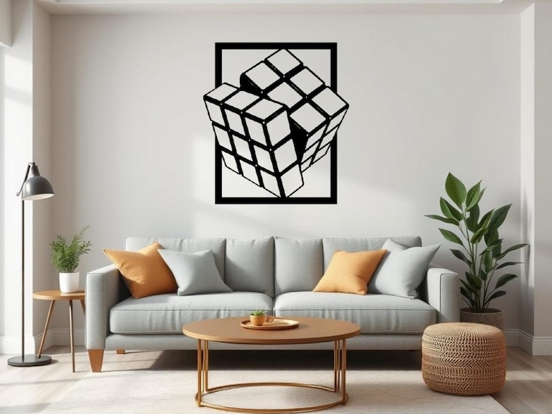 Rubik's Cube Wall Art, Rubik's Cube Wall Decor, 3D Wall Art - Wooden ...