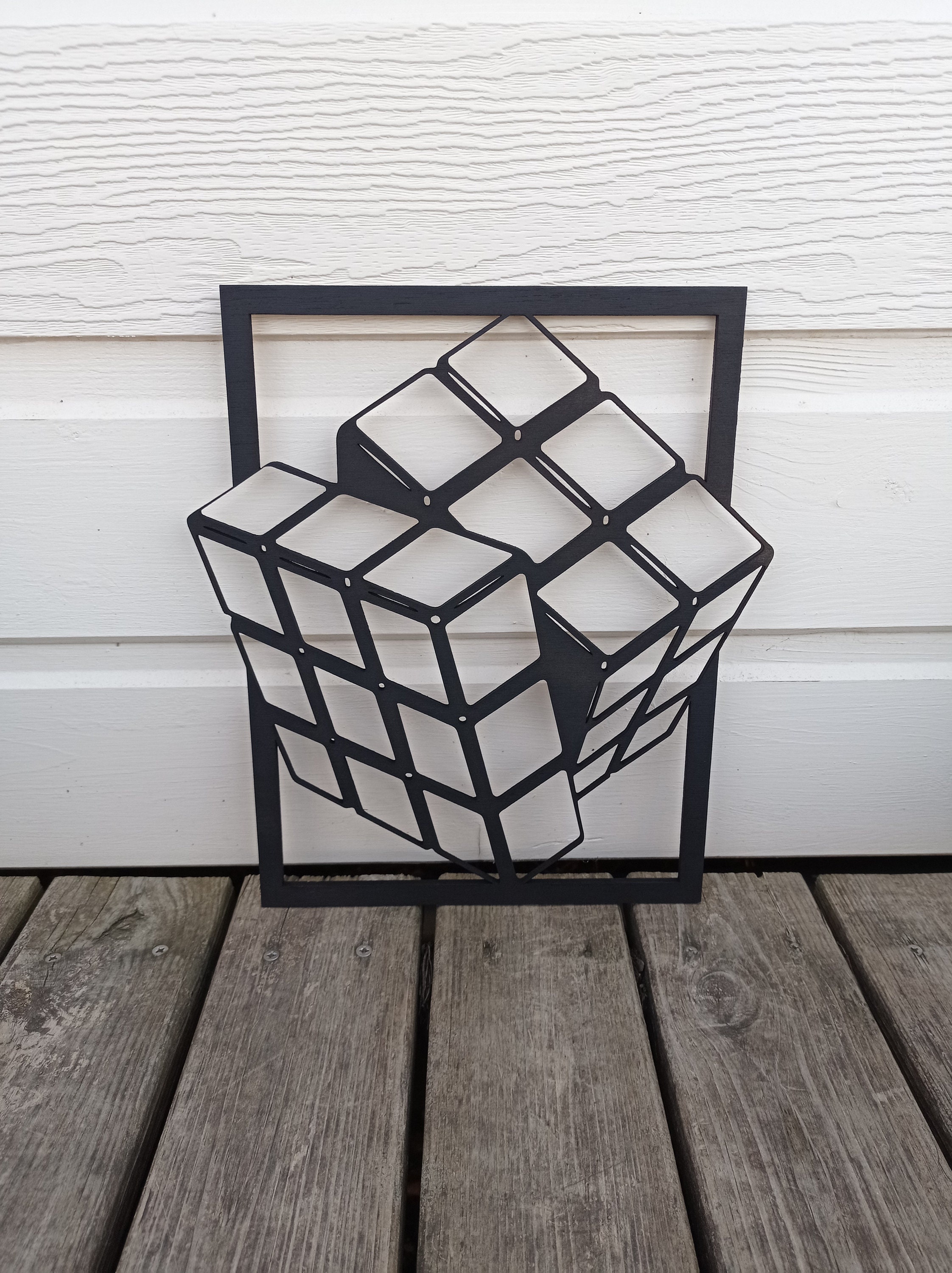 Rubik's Cube Wall Art, Rubik's Cube Wall Decor, 3D Wall Art - Wooden ...