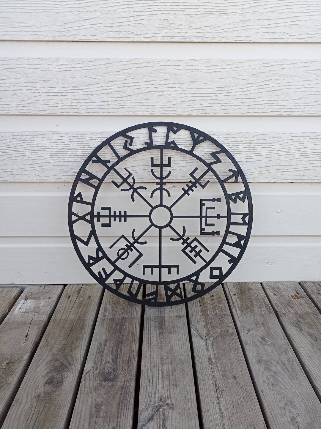 Vegvisir Wooden Wall Hanging, Viking Wall Decor, Home Decor, Viking ...
