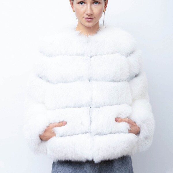 White Fur Jacket - Etsy