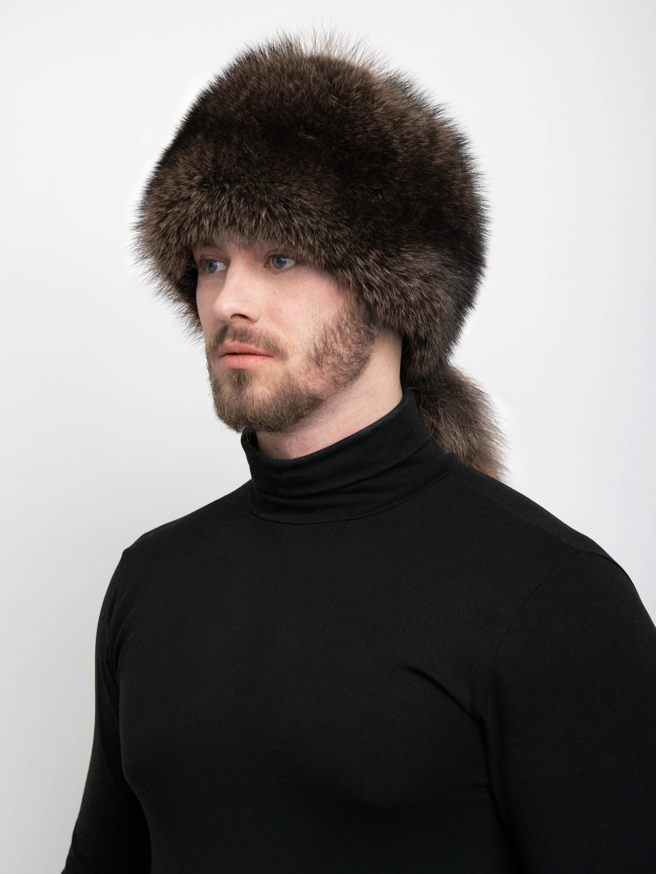 Davy Crockett Hat Daniel Boone Style Hat Grey Coonskin Real Raccoon Fur ...