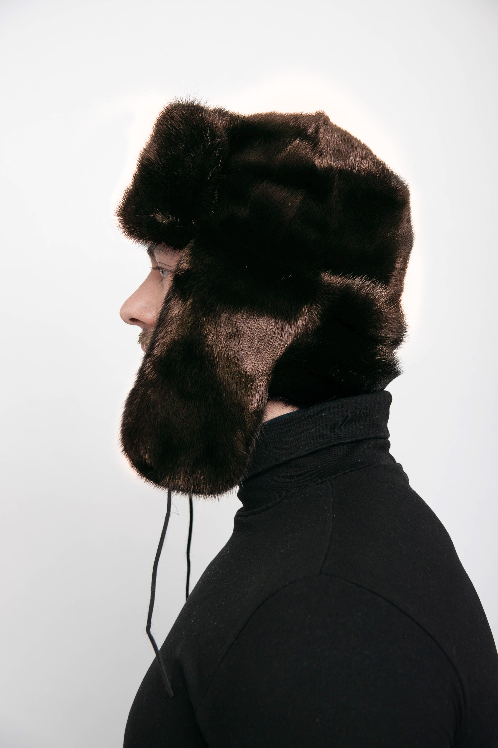 Men's Brown Mink Full Fur Ushanka Hat Real Mink Full Fur - Etsy