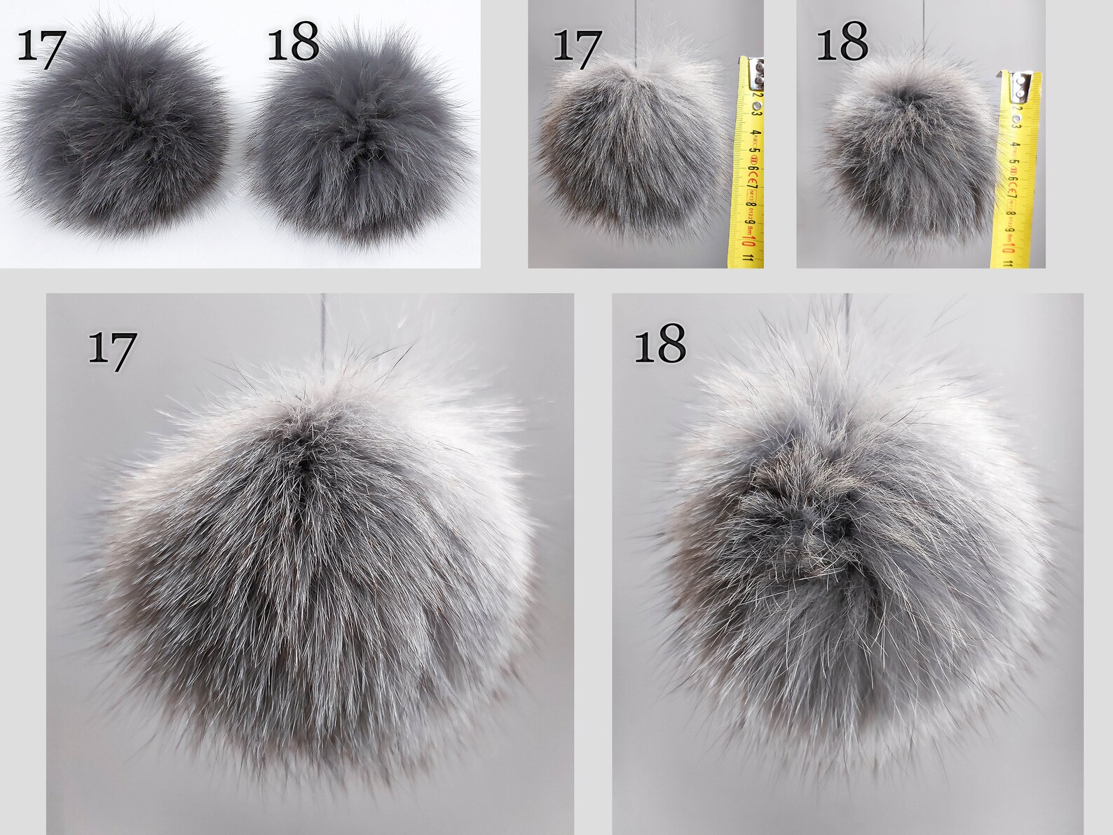 Pompones de piel auténtica, pompones de piel real, pompones de piel de ...