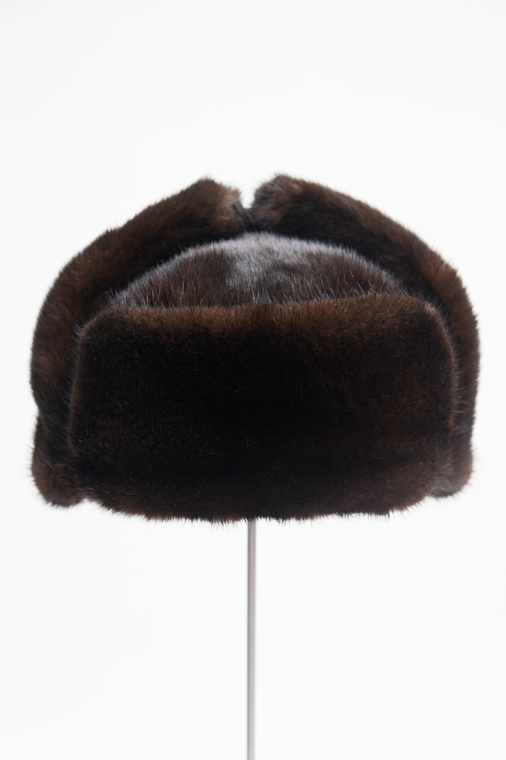 Men's Brown Mink Full Fur Ushanka Hat, Real Mink Full Fur Russian ...