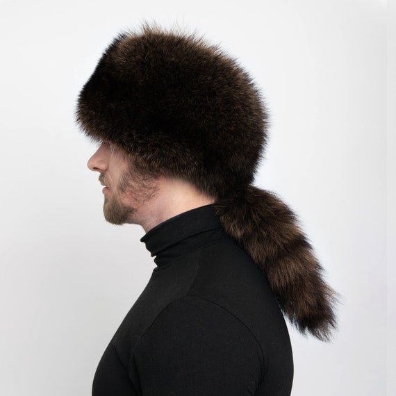 Davy Crockett Hat Daniel Boone Style Hat Coonskin Real Raccoon - Etsy