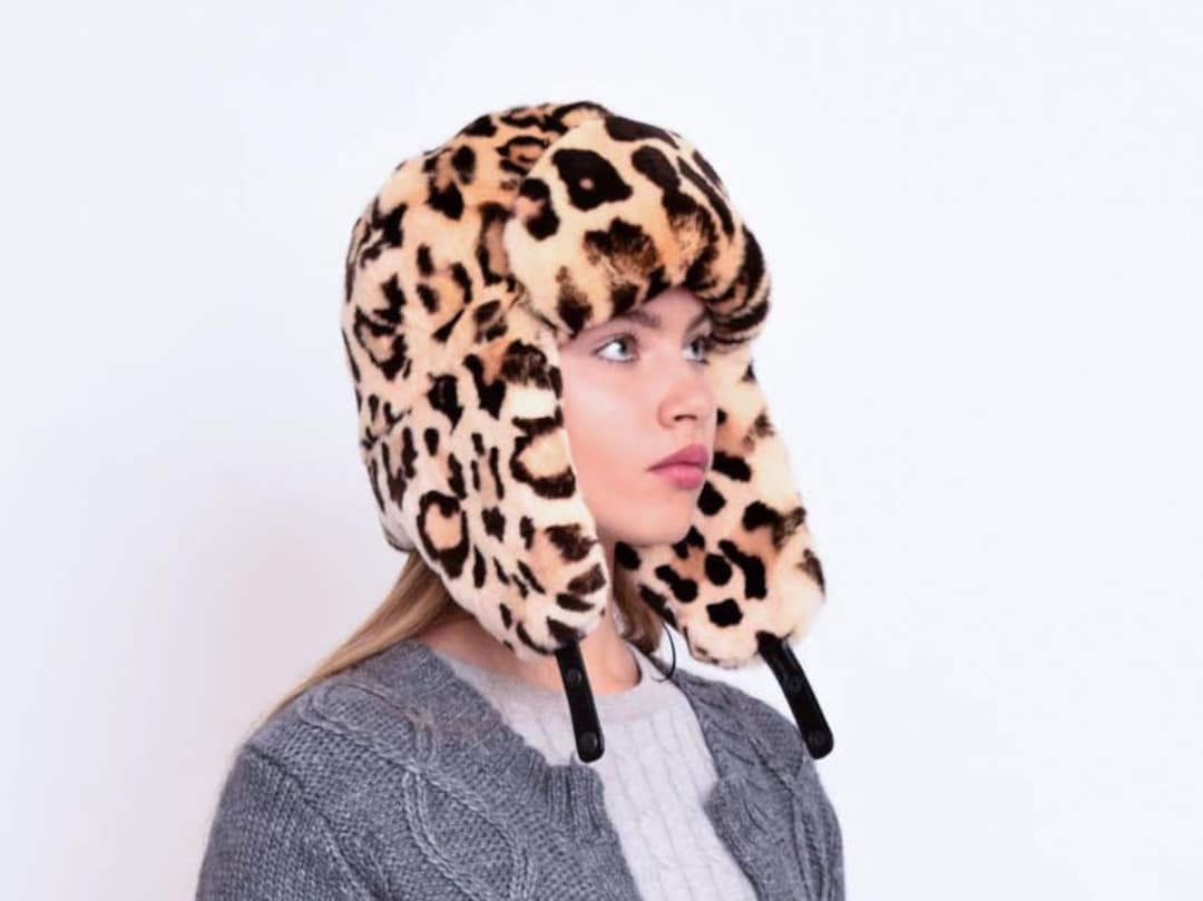 Women's Leopard Rex Full Fur Hunter Hat - Etsy