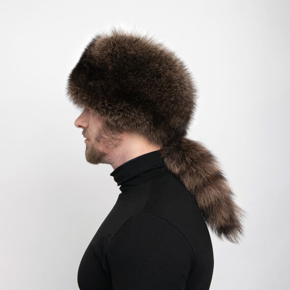 Davy Crockett Hat Daniel Boone Style Hat Grey Coonskin Real - Etsy Sweden
