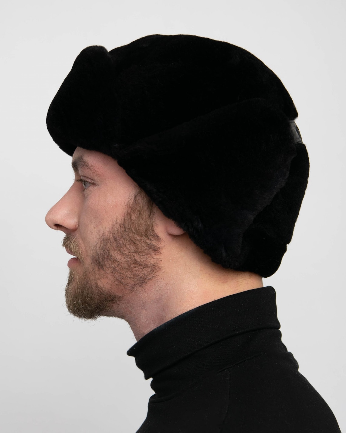 Men's Black Beaver Full Fur Trapper Hat - Etsy UK