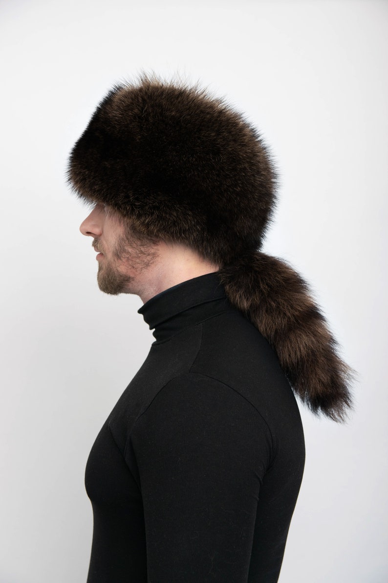 Davy Crockett Hat Daniel Boone Style Hat Coonskin Real Raccoon Fur ...
