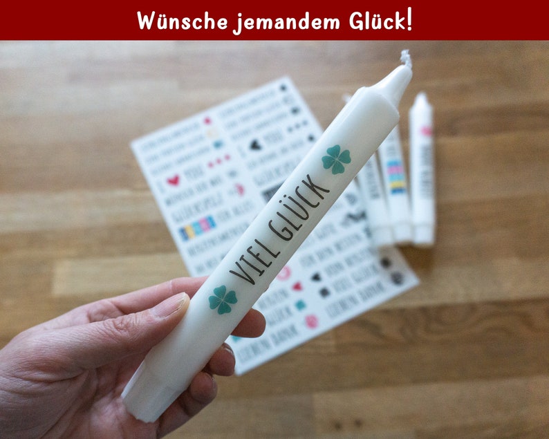 Thank You and Good Luck Motifs as PDF for Stick Candles, Candle ...