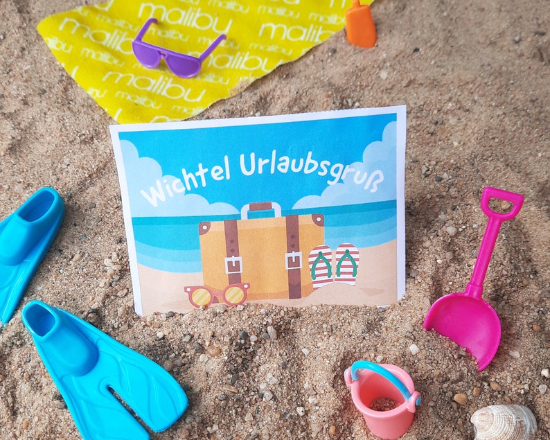 Wichtel Postkarte Karte zum Downloaden Urlaubsgrüße aus - Etsy.de