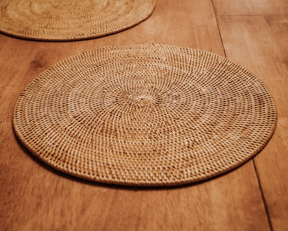 Rattan Placemats Wicker Placemats Rattan Tableware - Etsy
