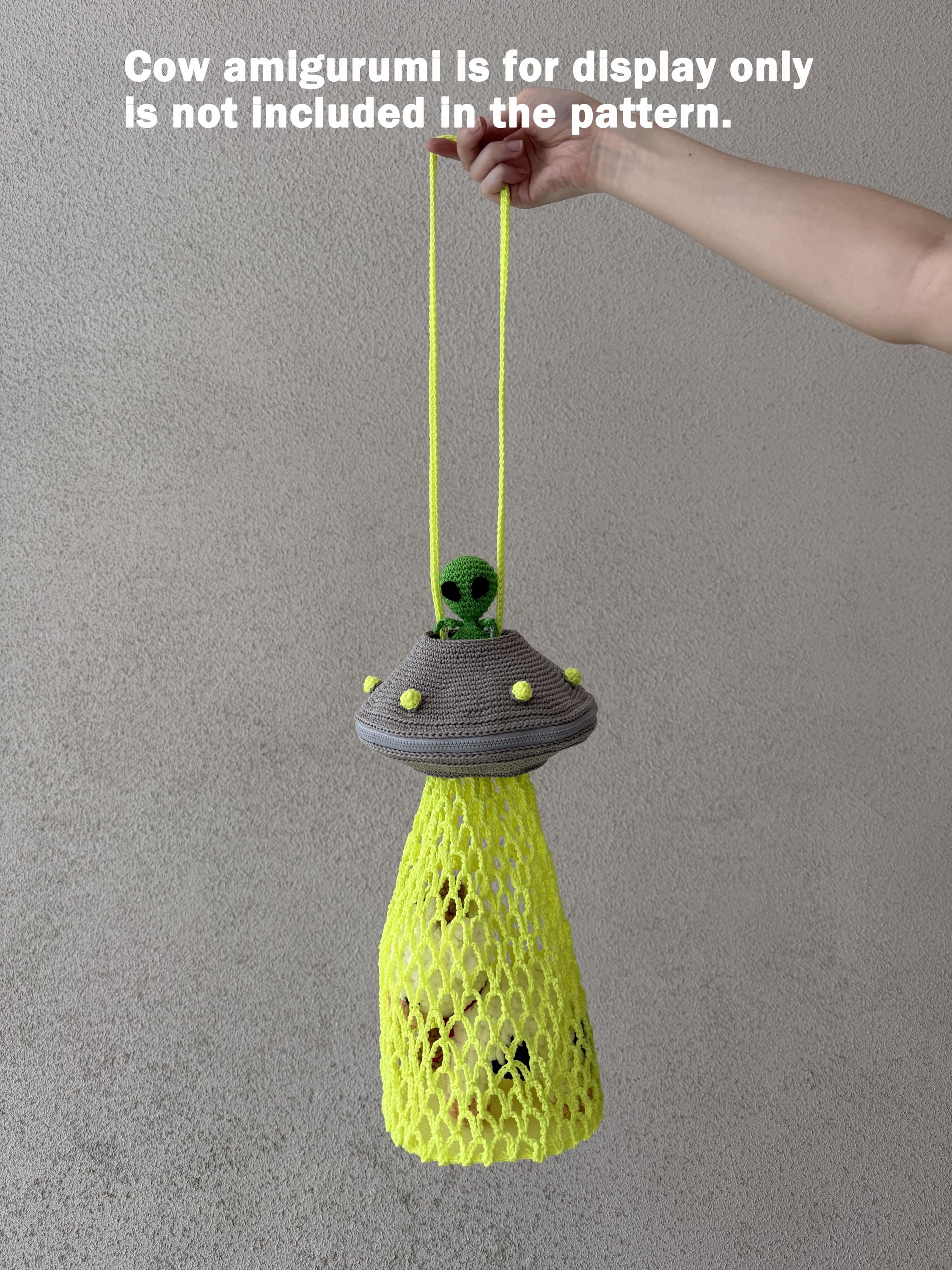 UFO Foldable Mesh Bag Crochet Pattern PDF | Reusable Crochet Tote ...