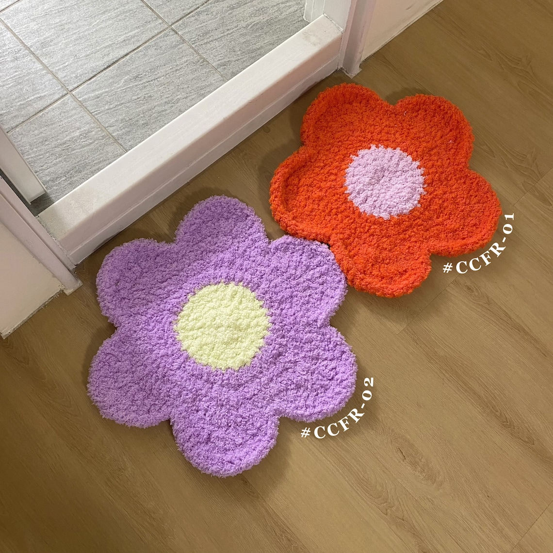 Color Clash Flower Crochet Rug Pattern CCFR-01 Crochet Rug - Etsy