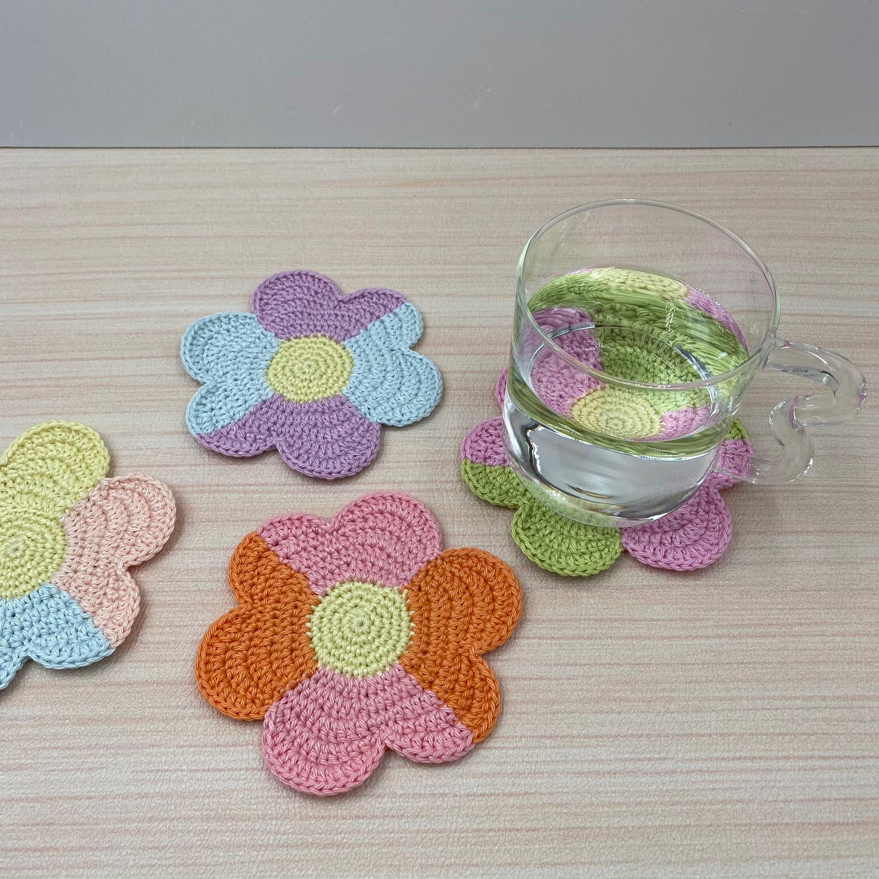 Crochet Table Decor | Crochet Placemat | Handmade Coaster Set | Boho ...