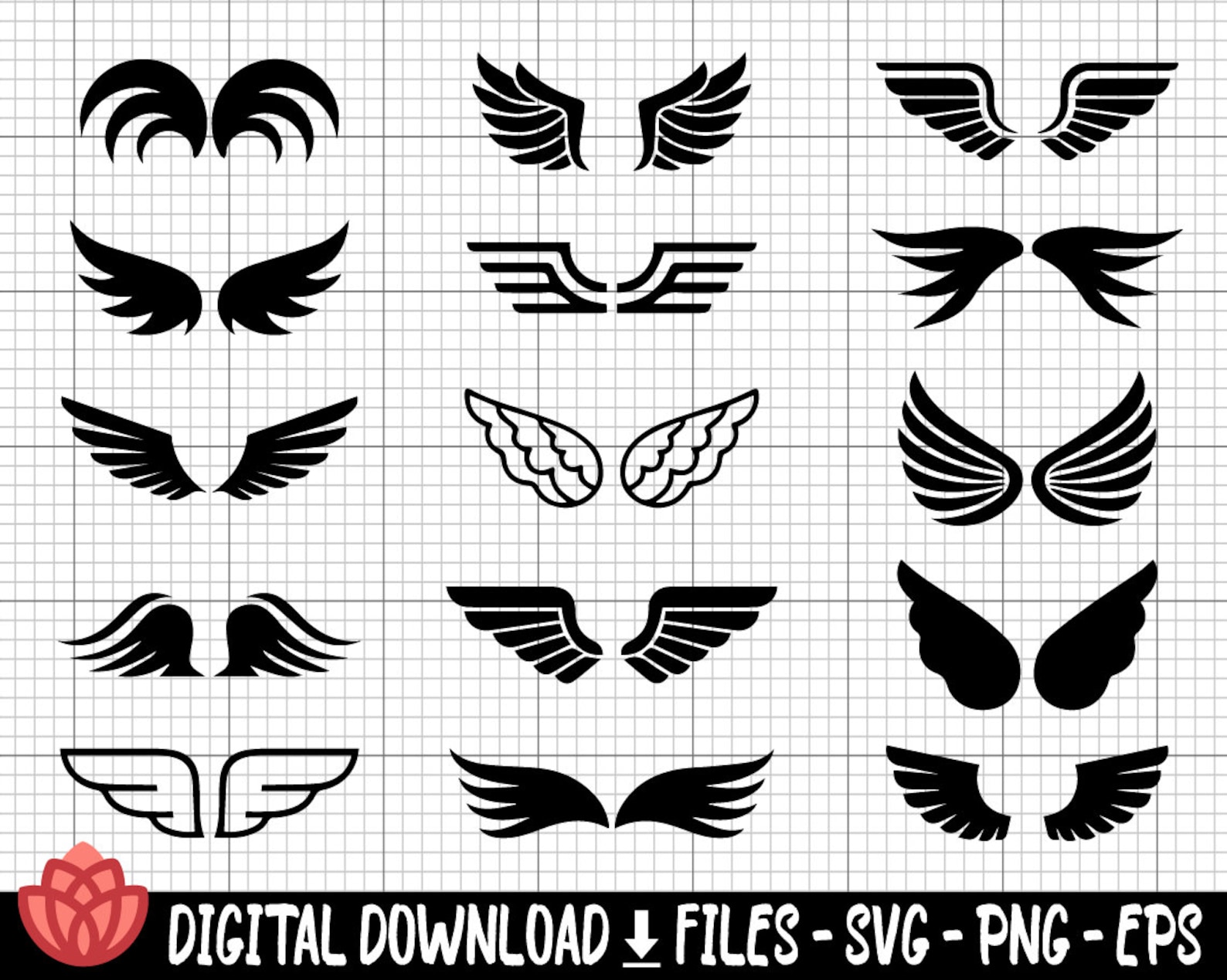 Wings Svg Bunde, Wings Vector Set , Wings Vector Graphic, Wings Cricut ...
