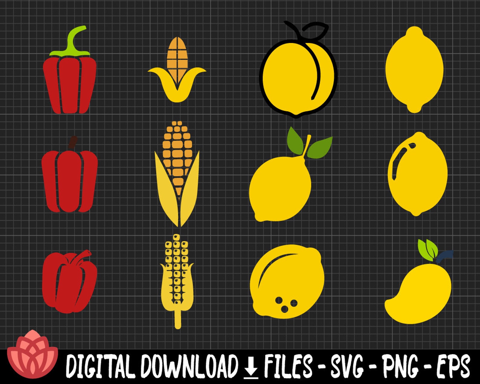 100 Vegetables and Fruits SVG Bundle Vegetables Clipart, Summer Fruit ...