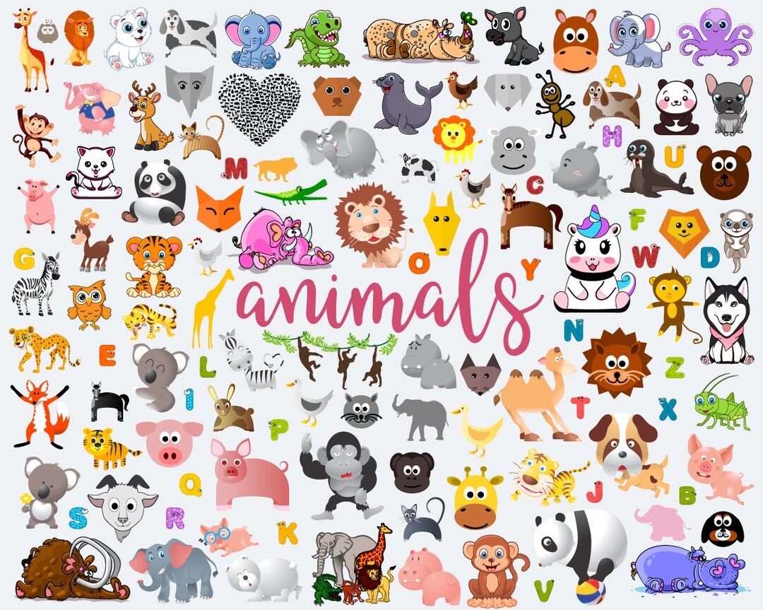Animals Svg Bundle, Baby Jungle Animals Svg, Hippopotamus, Lion, Zoo ...