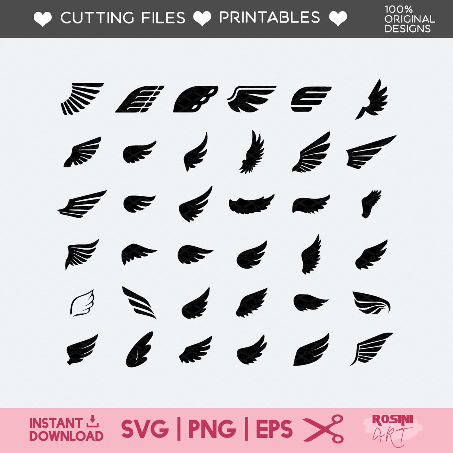 Wings Svg Bunde Wings Vector Set Wings Vector Graphic - Etsy