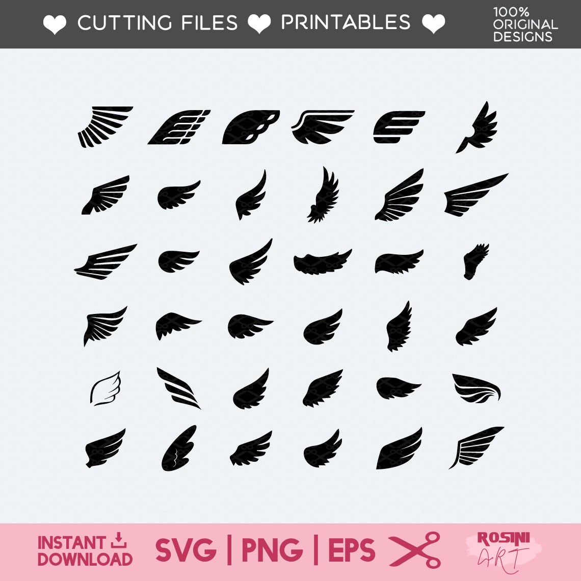 Wings Svg Bunde Wings Vector Set Wings Vector Graphic - Etsy