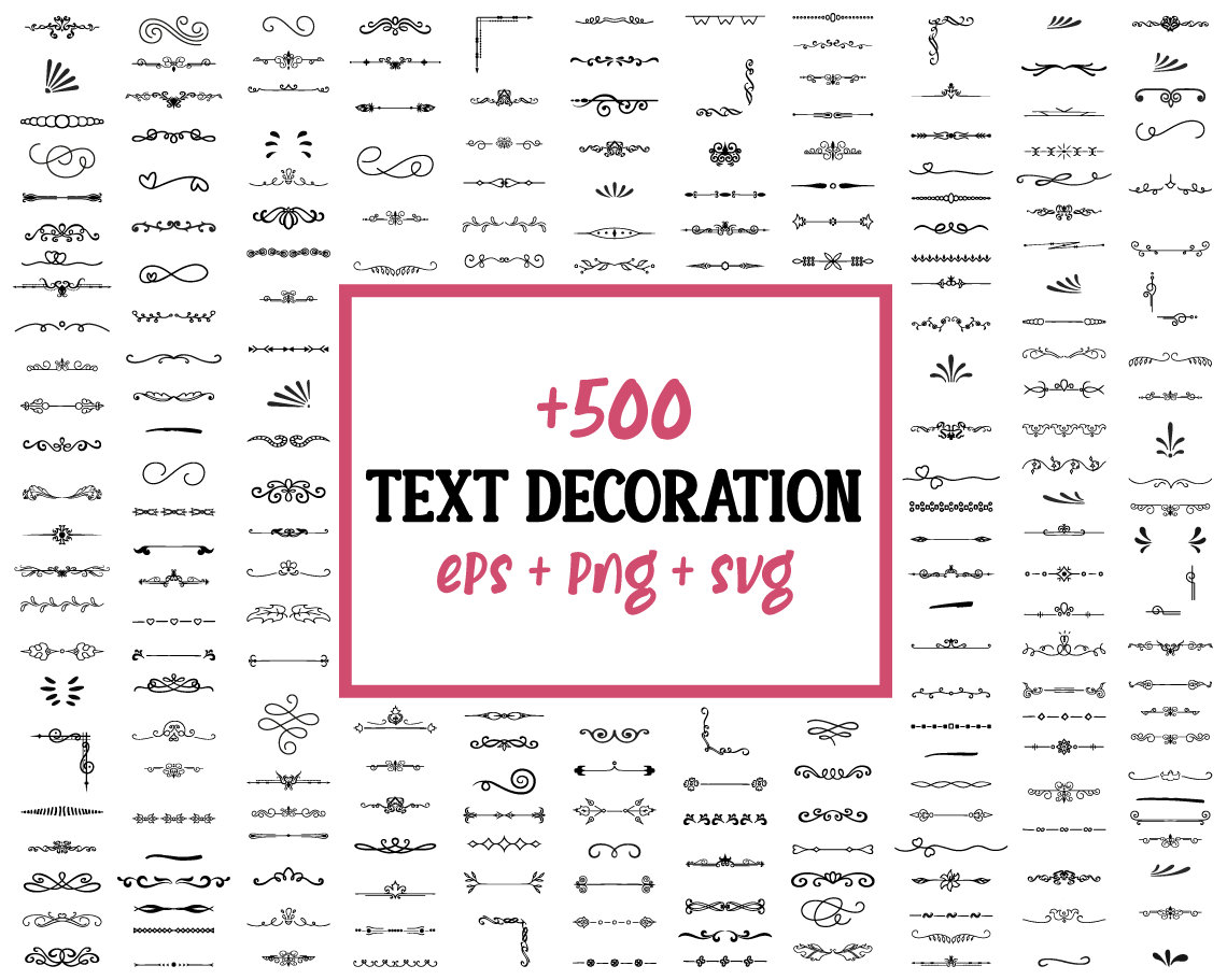 Decorative Elements, Ornaments, Flourishes, Swirls, Text Divider ...