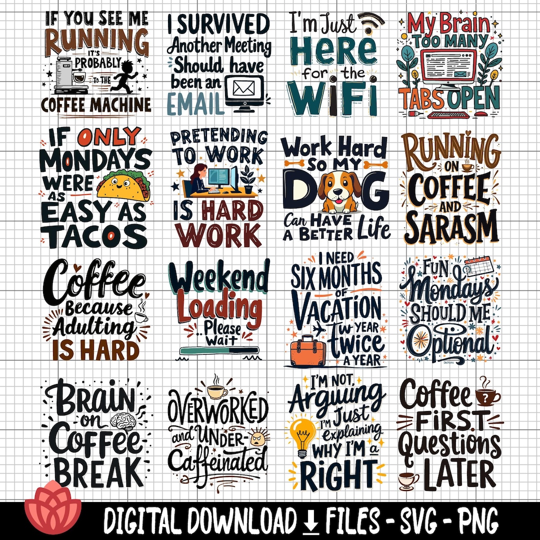 Funny Work Quotes Svg Bundle, Hilarious Office Designs,workplace Humor ...