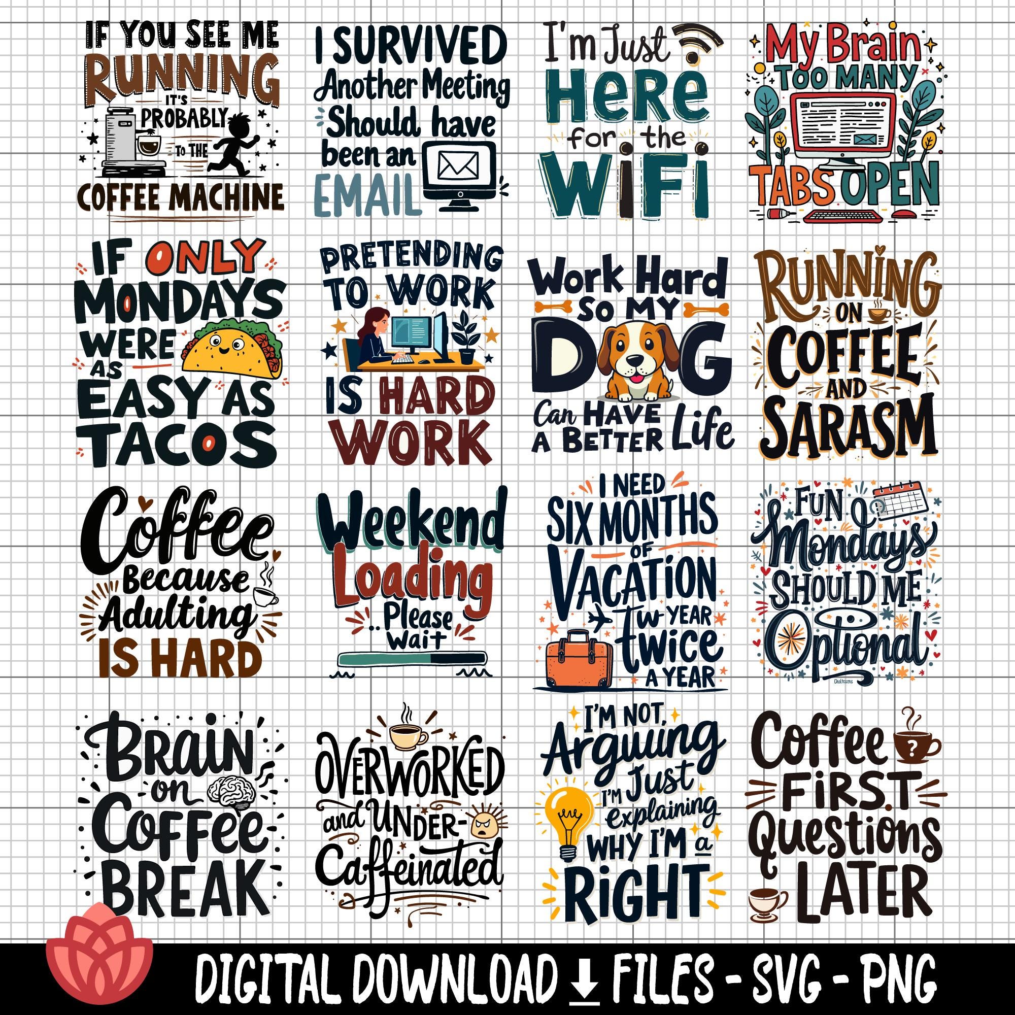 Funny Work Quotes Svg Bundle, Hilarious Office Designs,workplace Humor ...