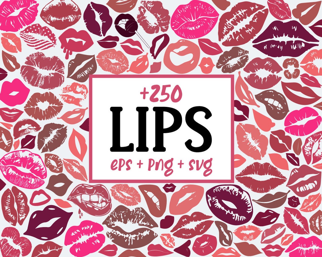 Lips Svg Bunde, Kiss Svg, Lips, Kissy Lips SVG, Kiss Cricut, Love SVG ...