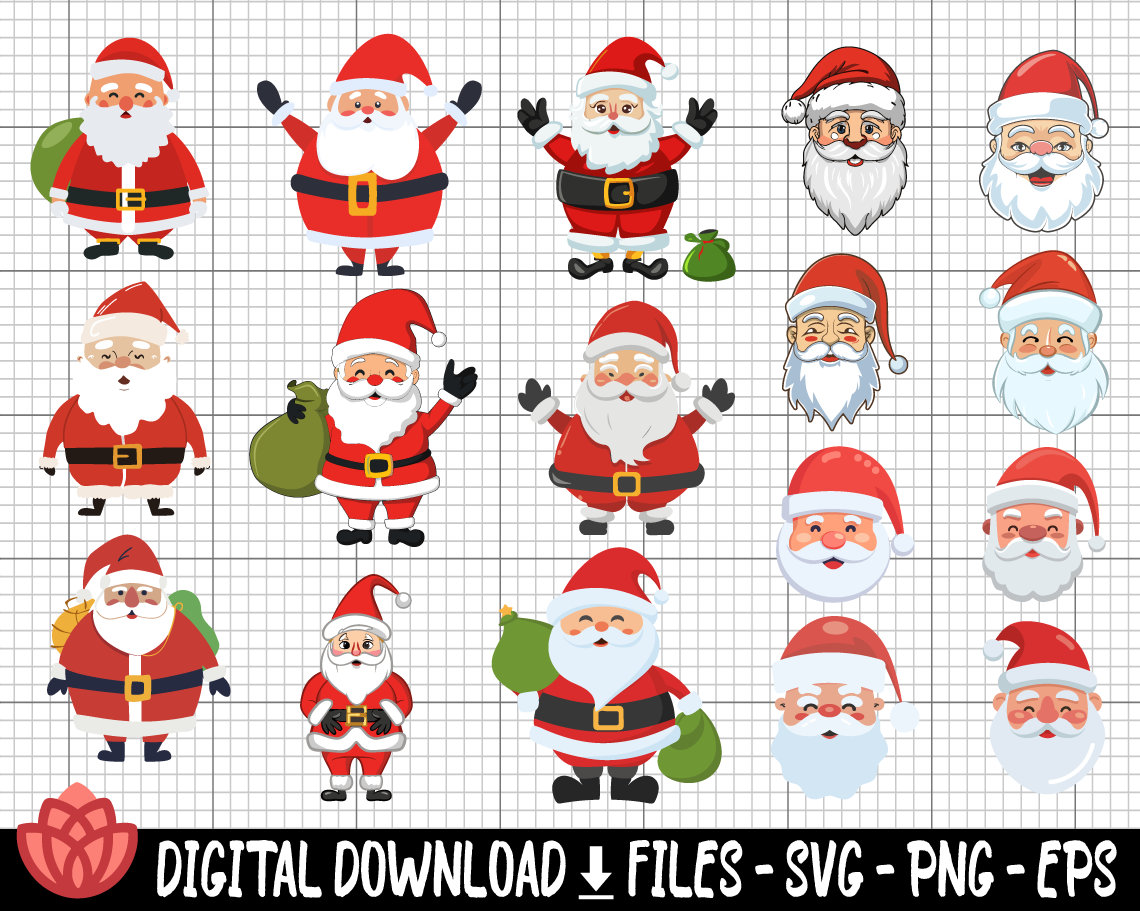 Santa Claus Svg, Clipart, Fun, Claus, Santa, Face, Gift, Santa Claus ...
