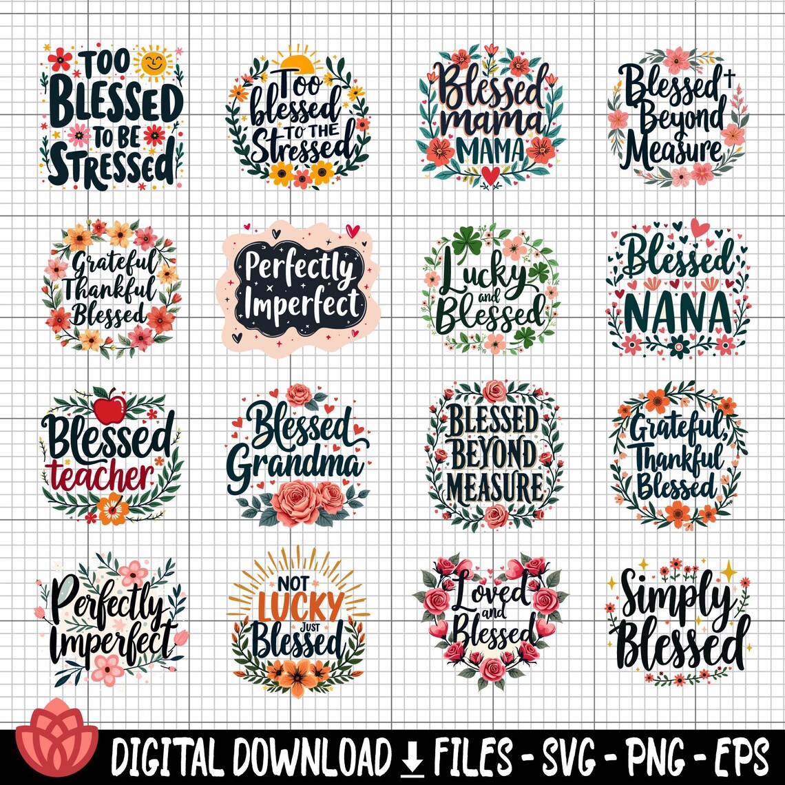 Blessed Svg Bundle, Inspirational Blessed Quotes, Faith and Blessings ...