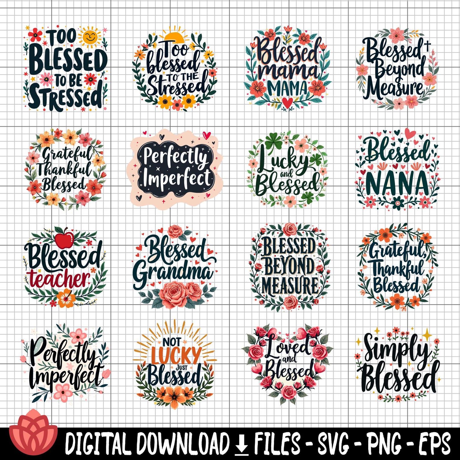 Blessed Svg Bundle, Inspirational Blessed Quotes, Faith and Blessings ...