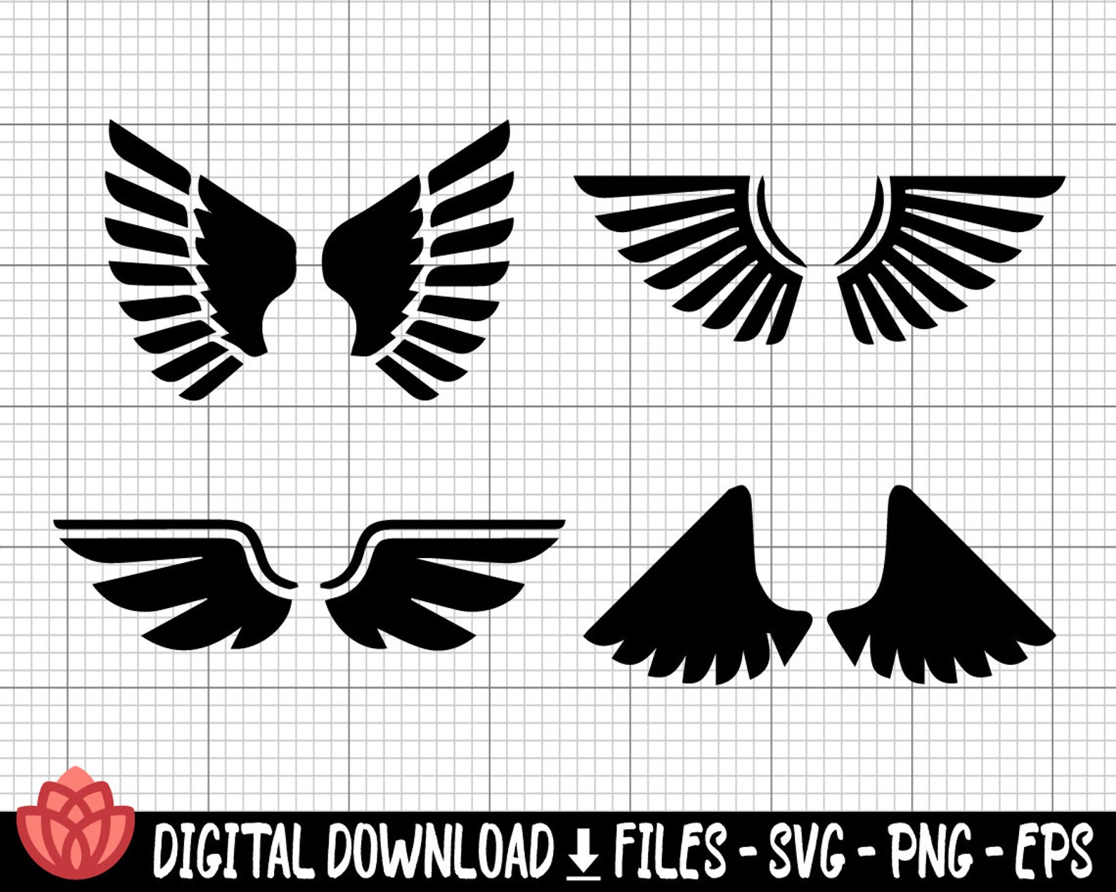 Wings Svg Bunde, Wings Vector Set , Wings Vector Graphic, Wings Cricut ...