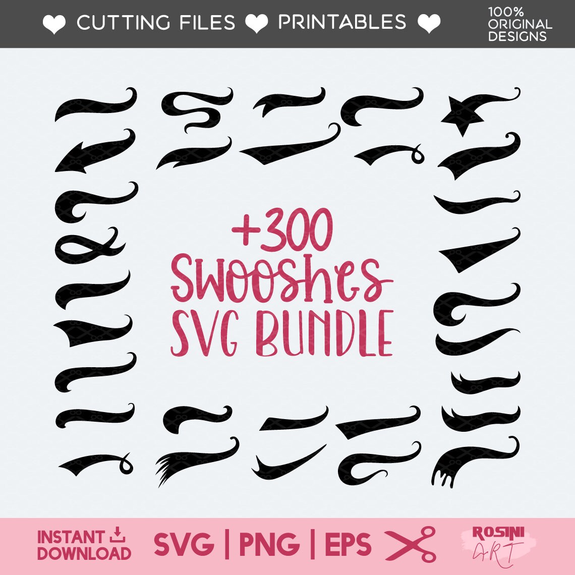 Swooshes Svg Bunde Text Tails Clipart Text Tails Monogram - Etsy