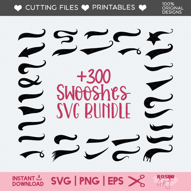 Swooshes Svg Bunde, Text Tails Clipart, Text Tails Monogram Svg, Word ...