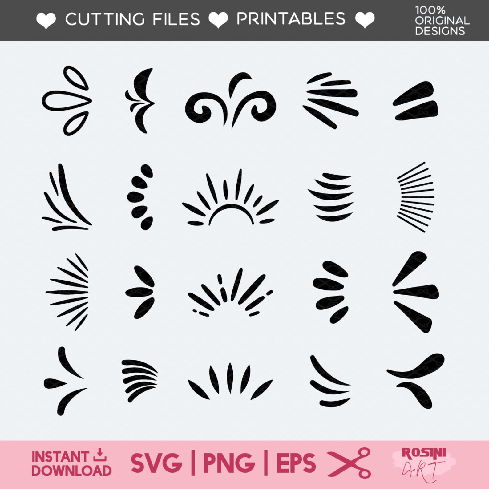 100 Accent Element SVG Bundle Accent Clipart SVG Design - Etsy