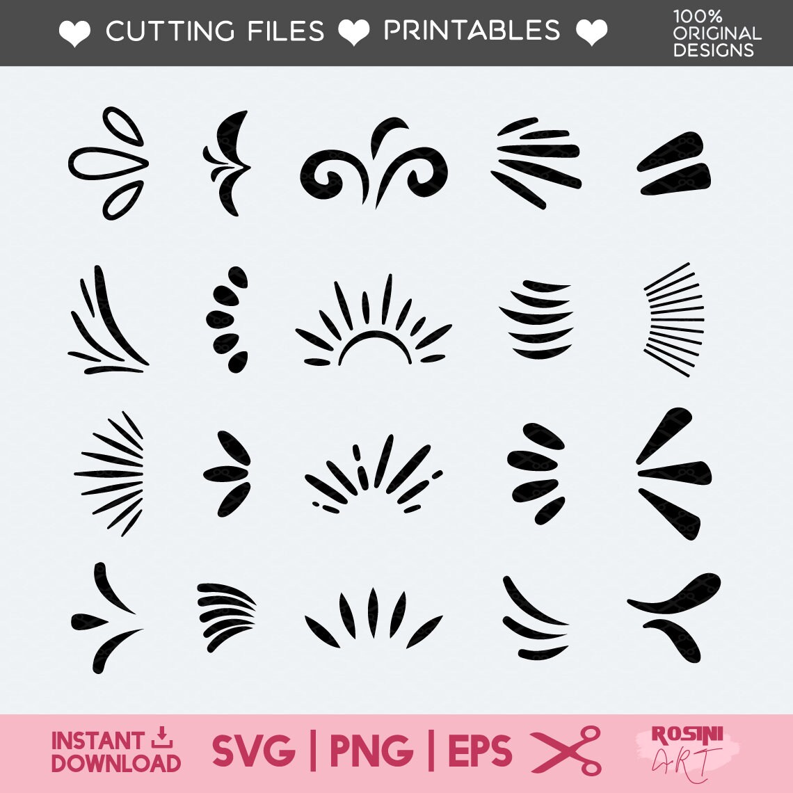 100 Accent Element SVG Bundle Accent Clipart SVG Design - Etsy