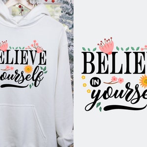 Positive Lettering SVG Bundle With Flowers, Positive Quotes SVG ...