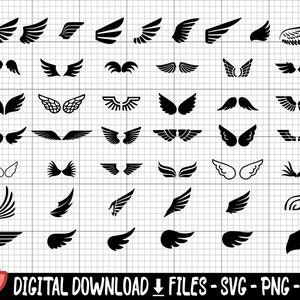 Wings Svg Bunde, Wings Vector Set , Wings Vector Graphic, Wings Cricut ...