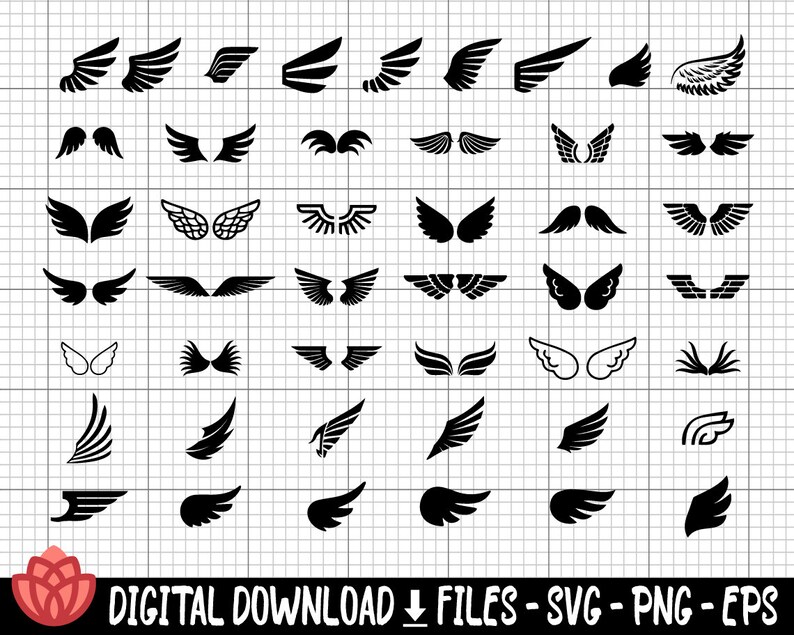 Wings Svg Bunde, Wings Vector Set , Wings Vector Graphic, Wings Cricut ...