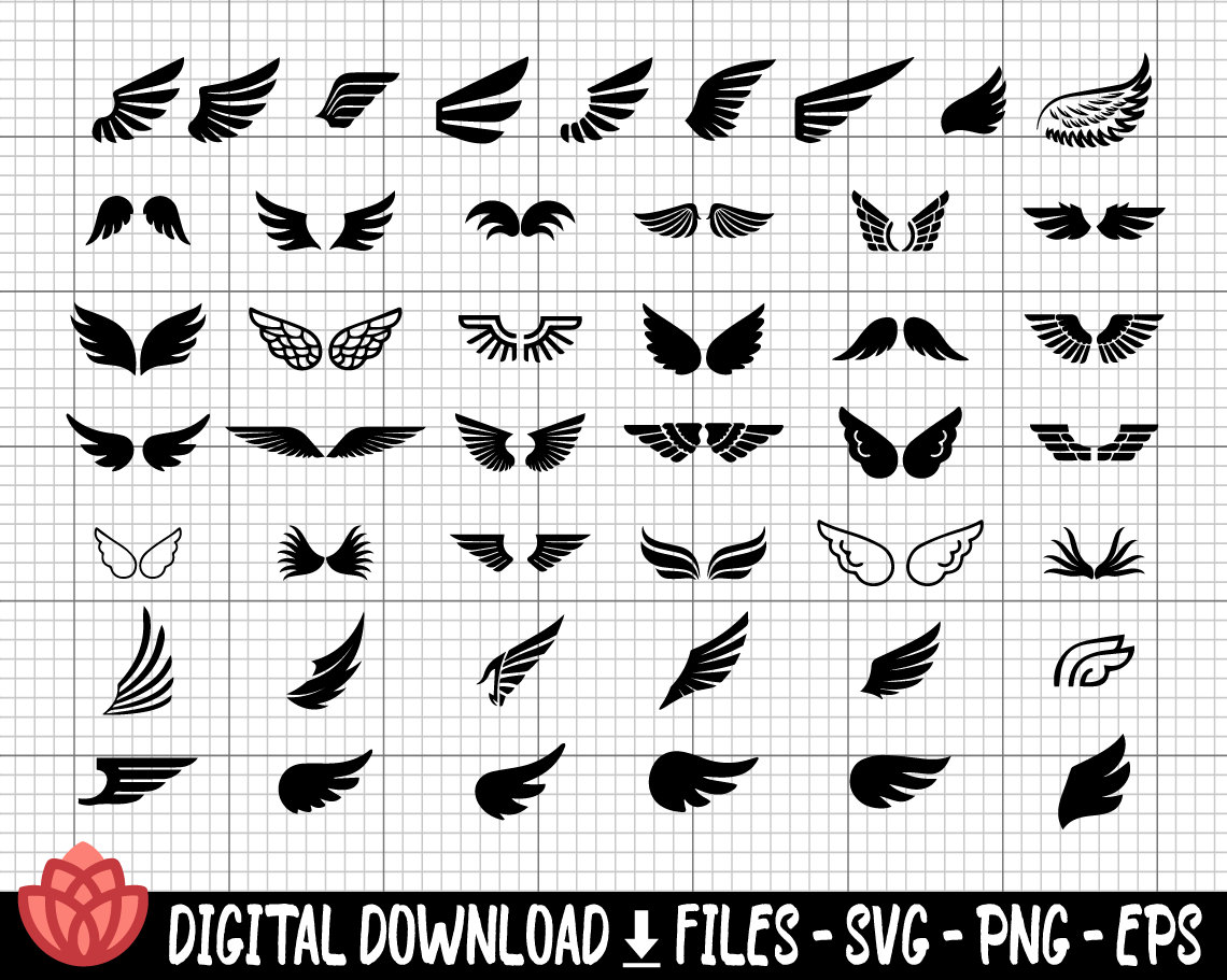 Wings Svg Bunde, Wings Vector Set , Wings Vector Graphic, Wings Cricut ...