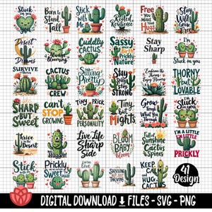 Cute Cactus Quotes SVG Bundle, Desert Graphics (digital Download) - Etsy